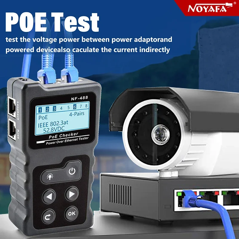 NOYAFA NF-488 PoE Power Test Network Cable Tracker Voltage Checker Over ...