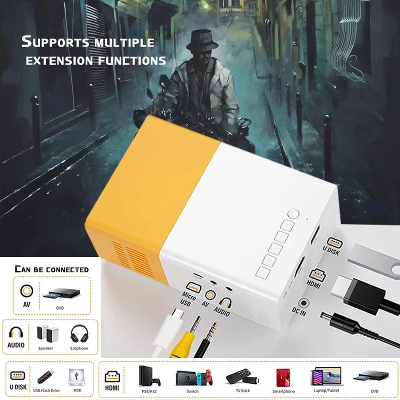 YG300 MINI Projector Portable Home Theater Smart TV Laser Beamer 3D ...